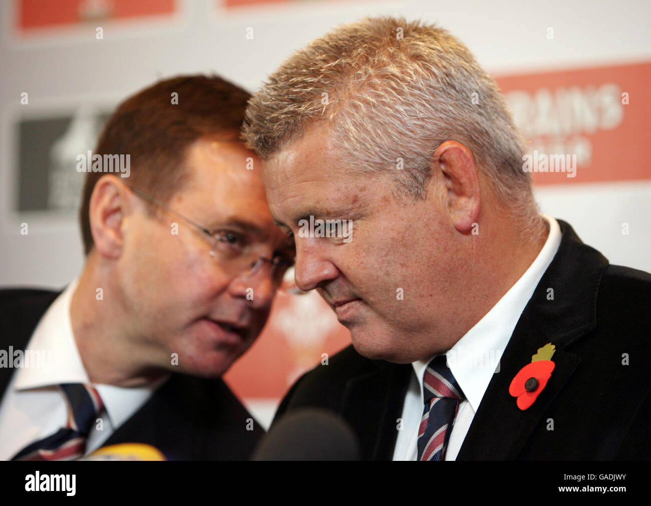 L-r, Roger Lewis, Chief Executive of the WRU unveils Warren Gatland as ...
