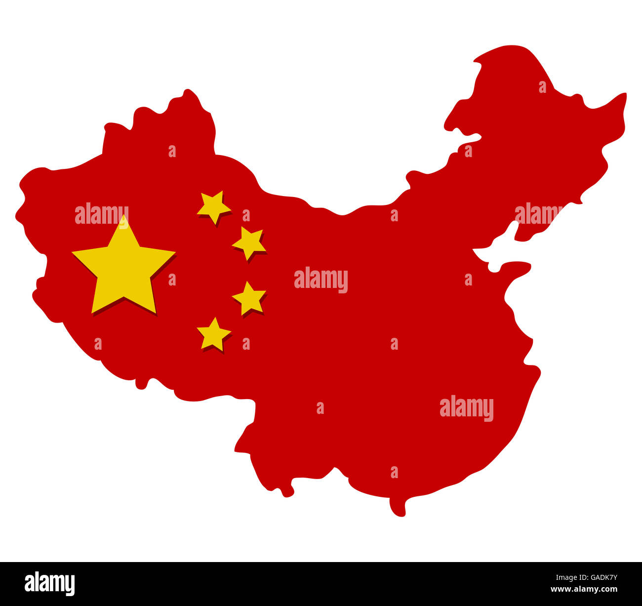 Map of China with flag Stock Photo - Alamy