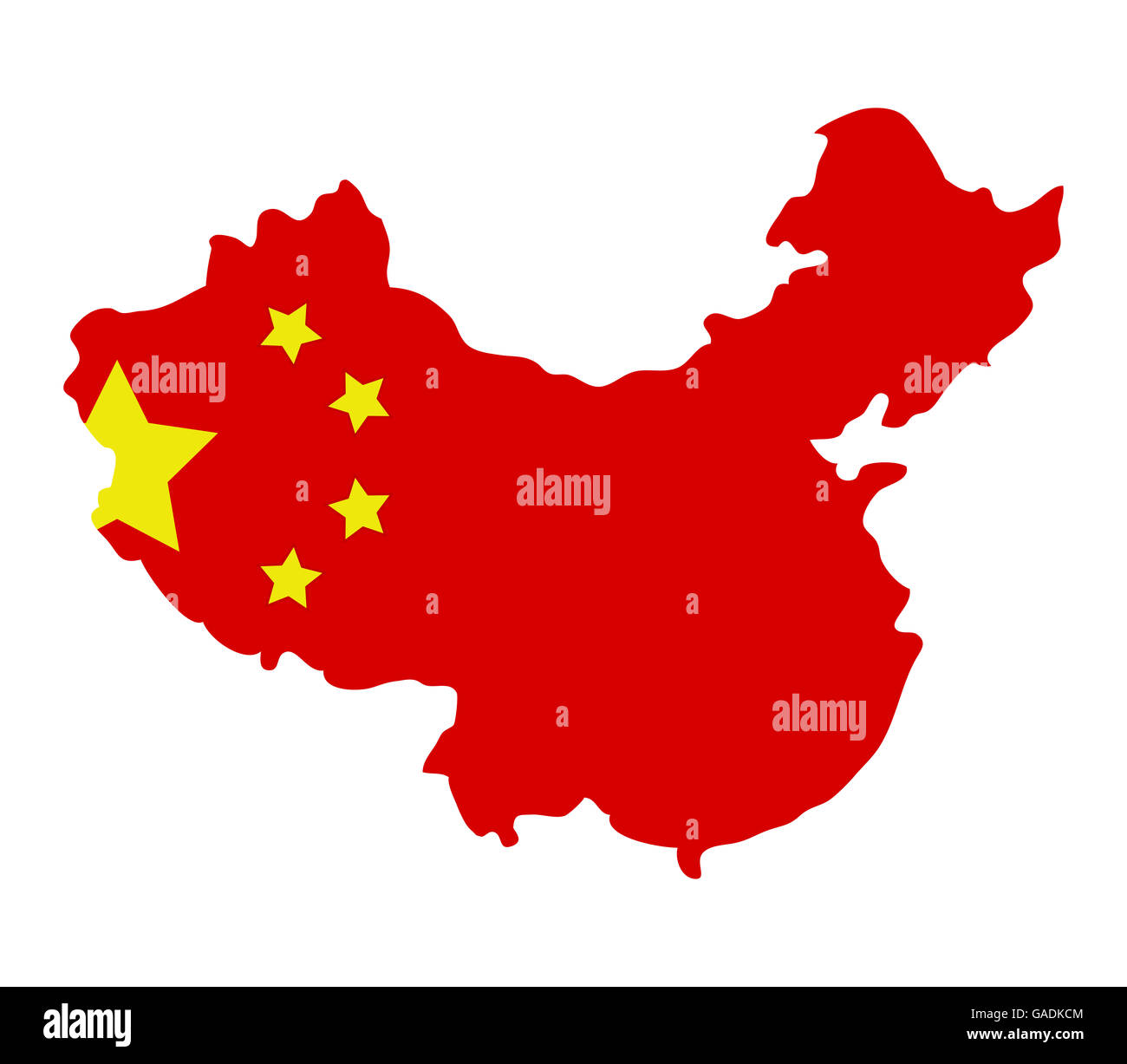 Map of China with flag Stock Photo - Alamy