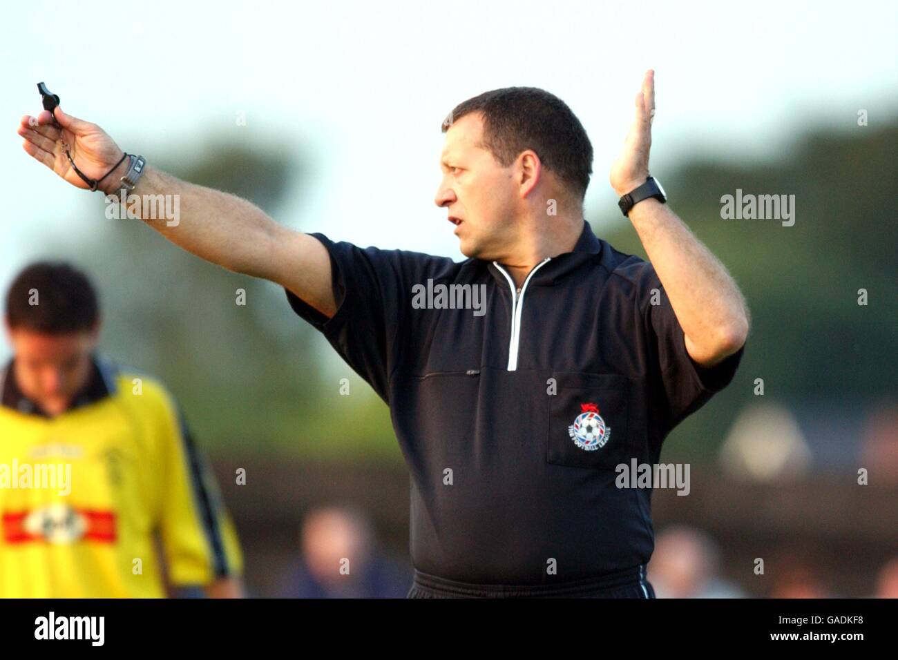 Soccer - Friendly - Hucknall Town v Notts County. Referee David Naylor ...