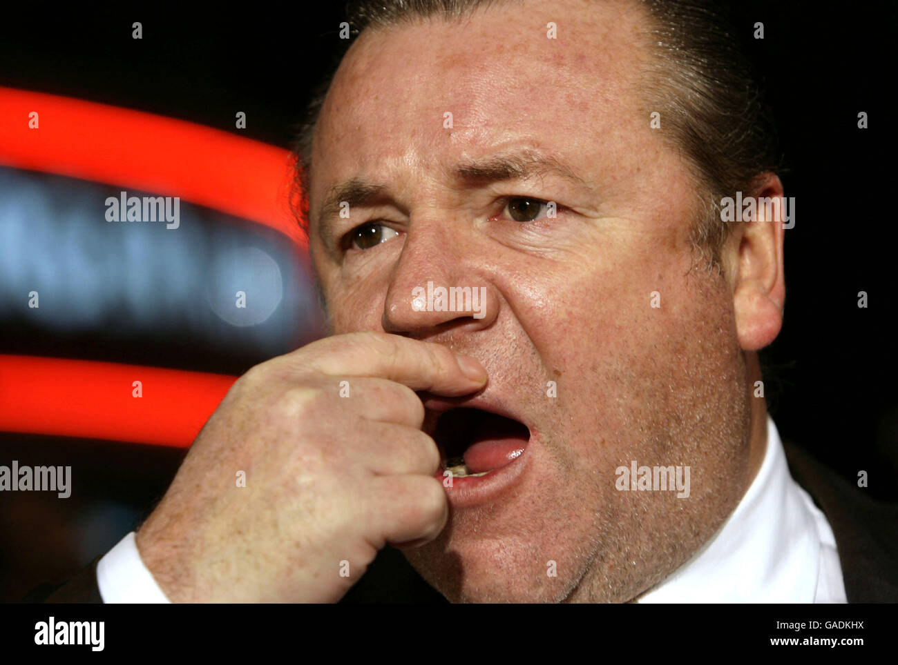 One of the stars of the film, Ray Winstone, arriving for the premiere ...