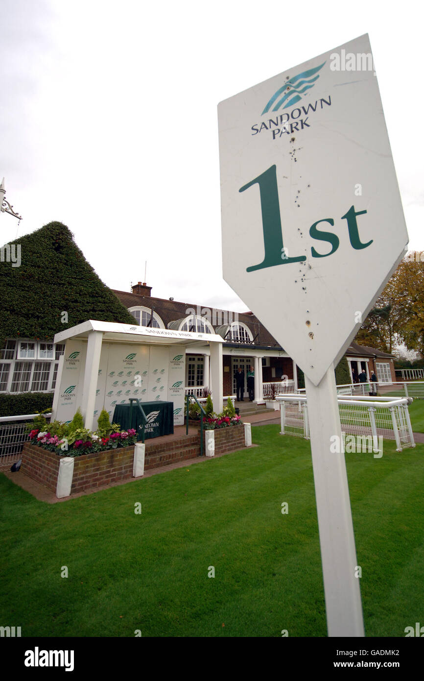 Winners enclosure gentlemens day sandown racecourse hi-res stock ...