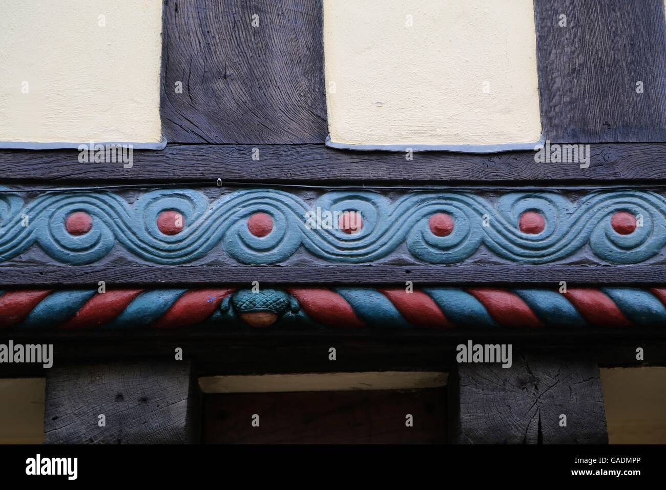 Carved wood trim on one of the city's oldest buildings. Canterbury ...