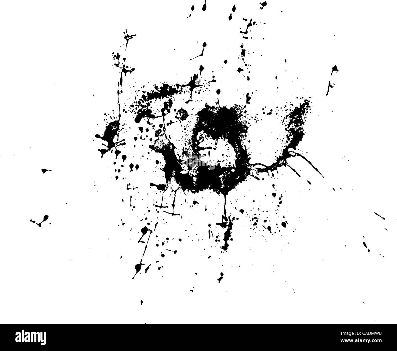Black silhouette spot with droplets, smudges, stains, splashes Stock ...