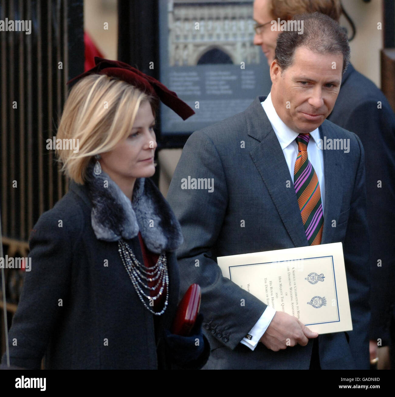 Lord linley and wife serena leave westminster abbey hi-res stock ...
