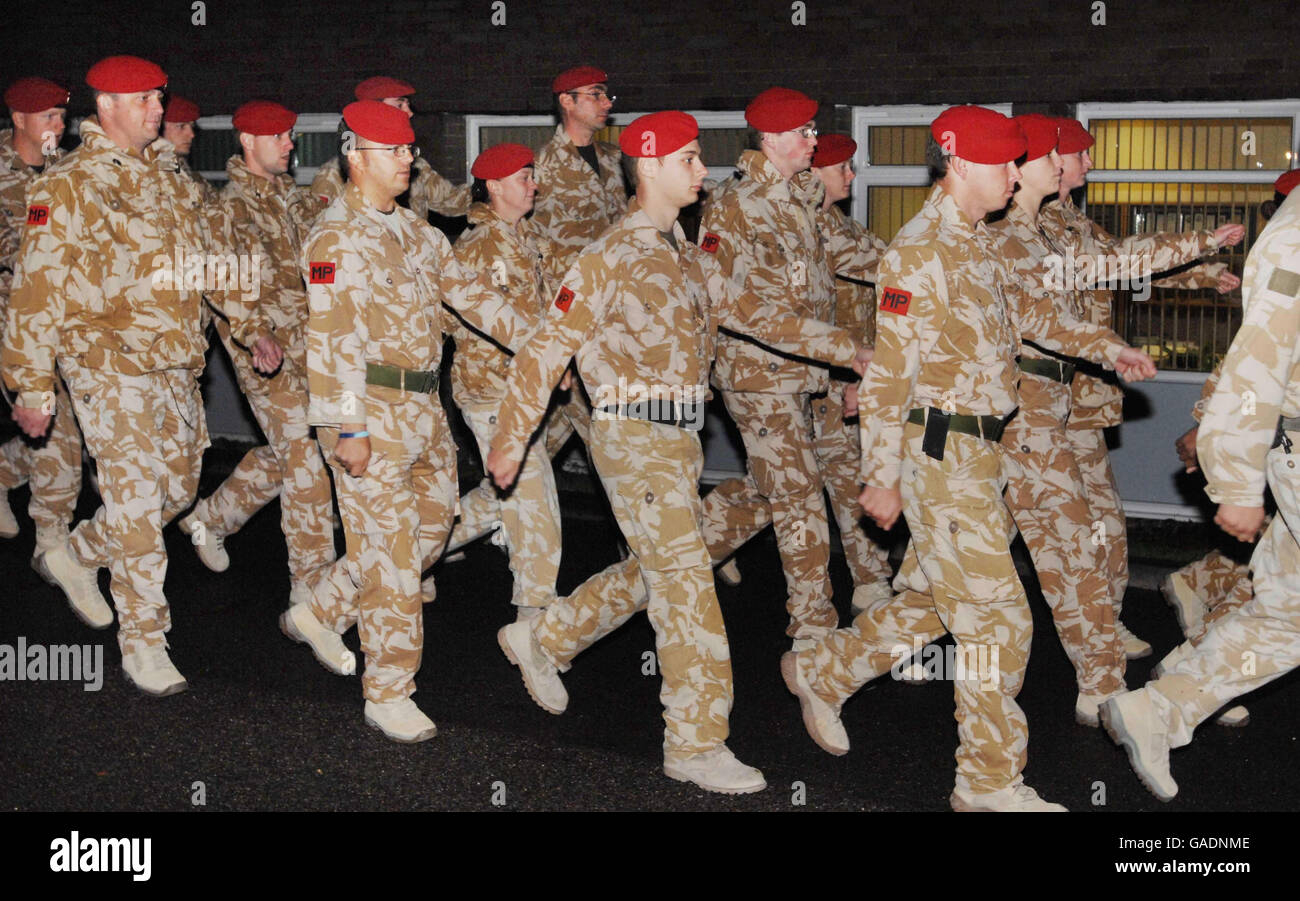 Redcaps march into the Bulford Barracks after the Royal Military Police ...