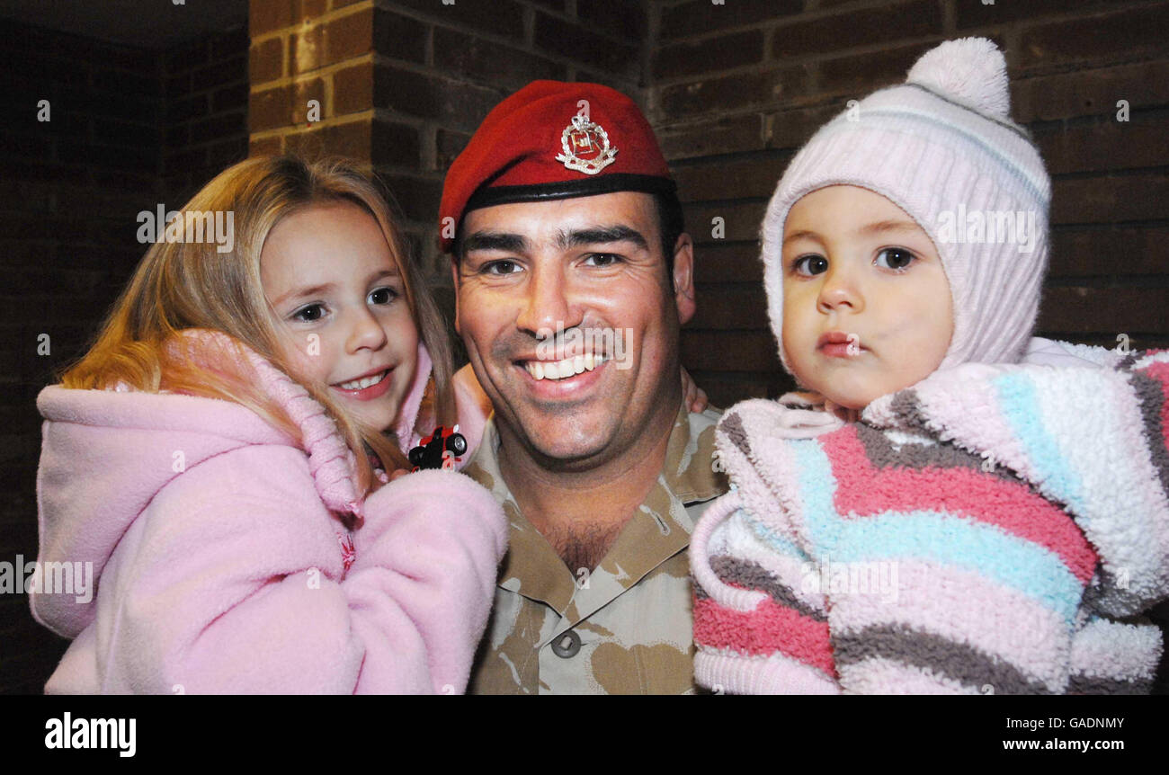 Sgt Shane Smith, originally from Hull, with children Kyra (left), aged ...