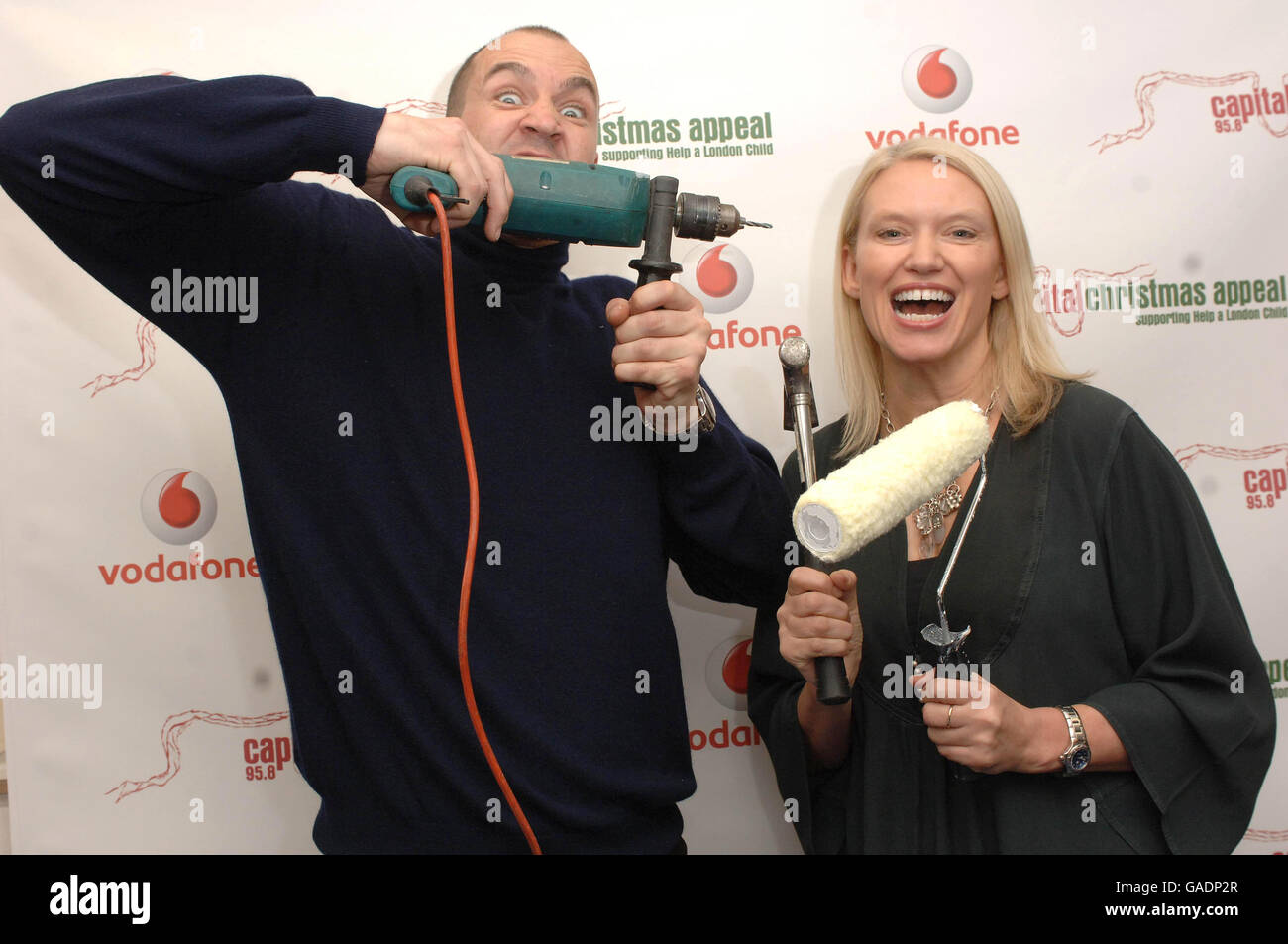 Capital radio dj johnny vaughan left pictured with anneka rice hi-res ...