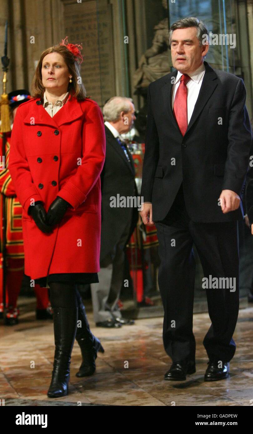 Gordon and Sarah Brown attend a service celebrating Queen Elizabeth II ...