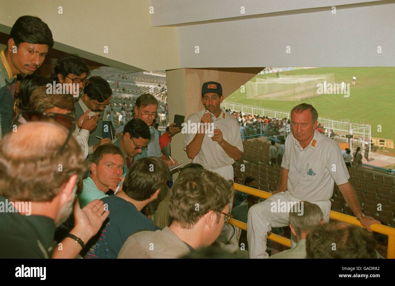 GRAHAM GOOCH AND KEITH FLETCHER ANSWERS QUESTIONS TO THE PRESS AS THE ...