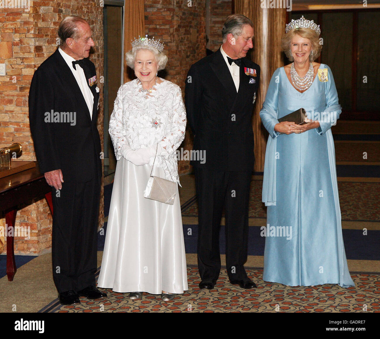 HM The Queen (centre left), HRH The Duke of Edinburgh (left), HRH The ...