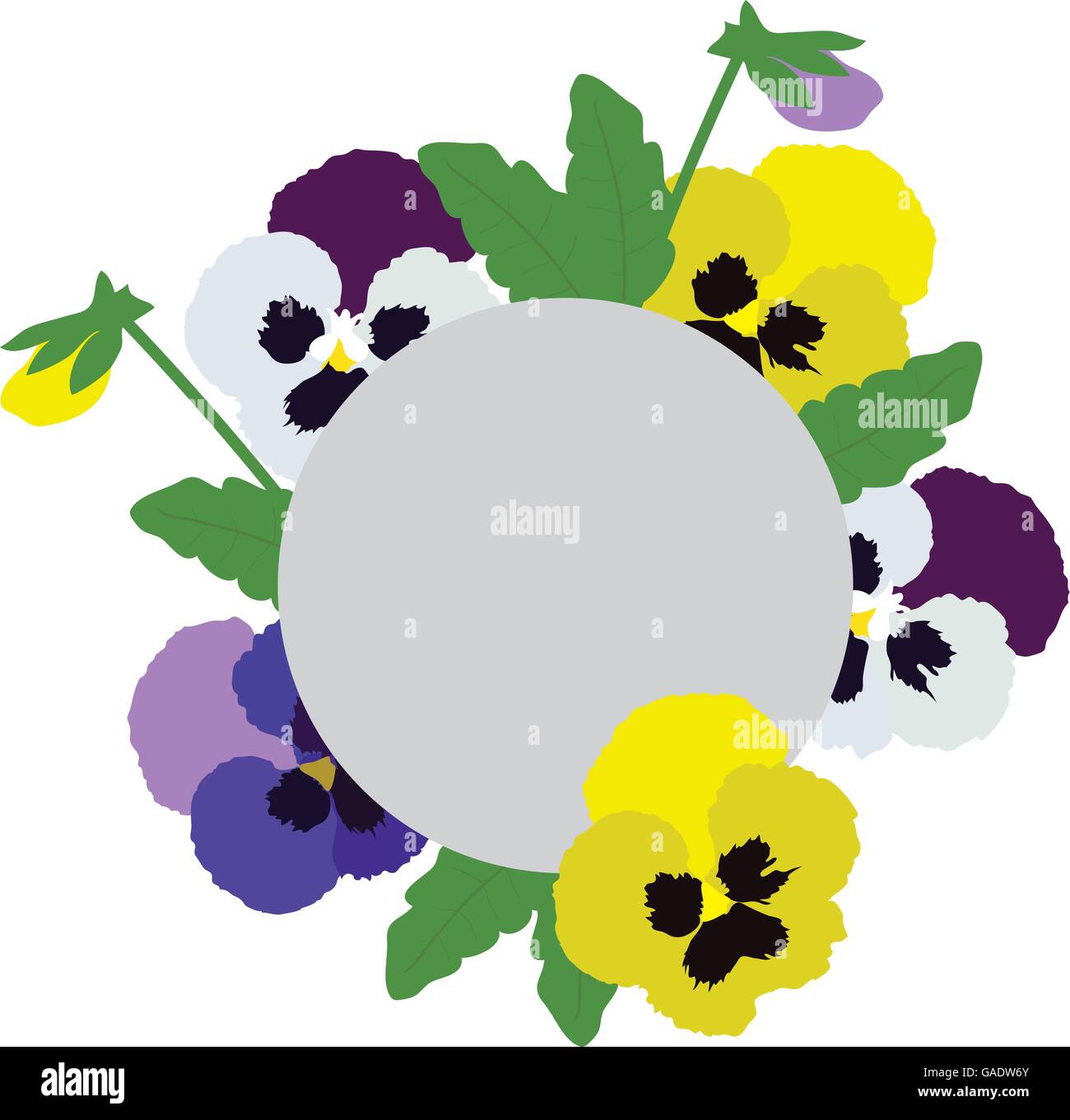 vector illustration of floral background with pansies Stock Vector ...