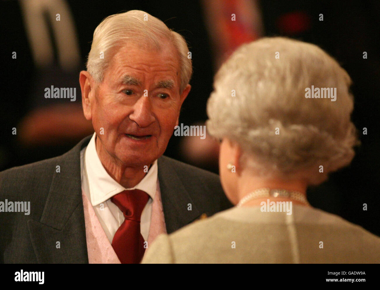 Actor Bill Pertwee is made an MBE by Britain's Queen Elizabeth II at ...