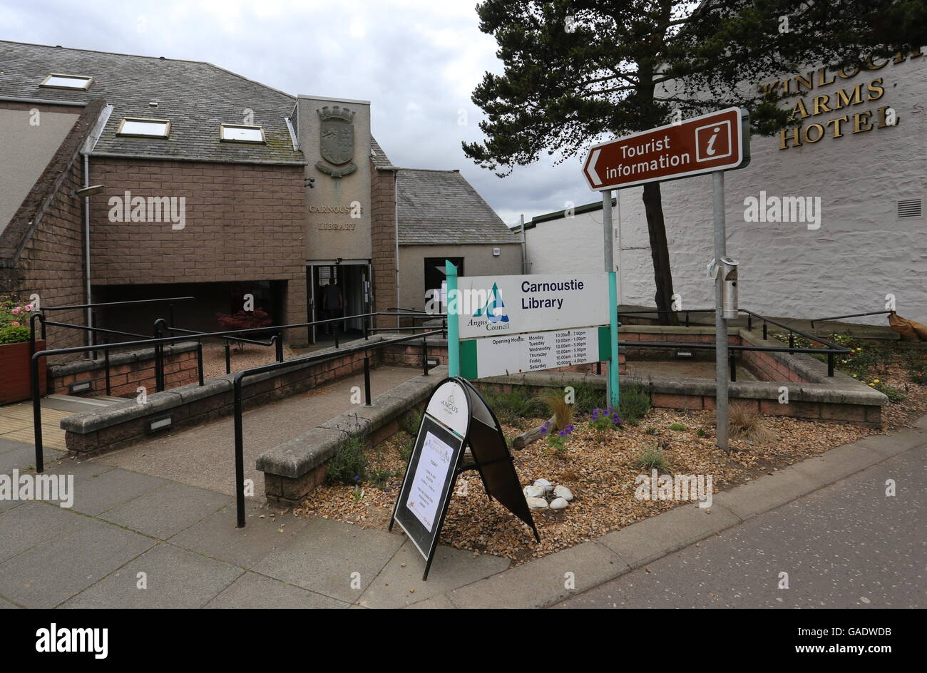 Exterior of Carnoustie library Angus Scotland July 2016 Stock Photo - Alamy