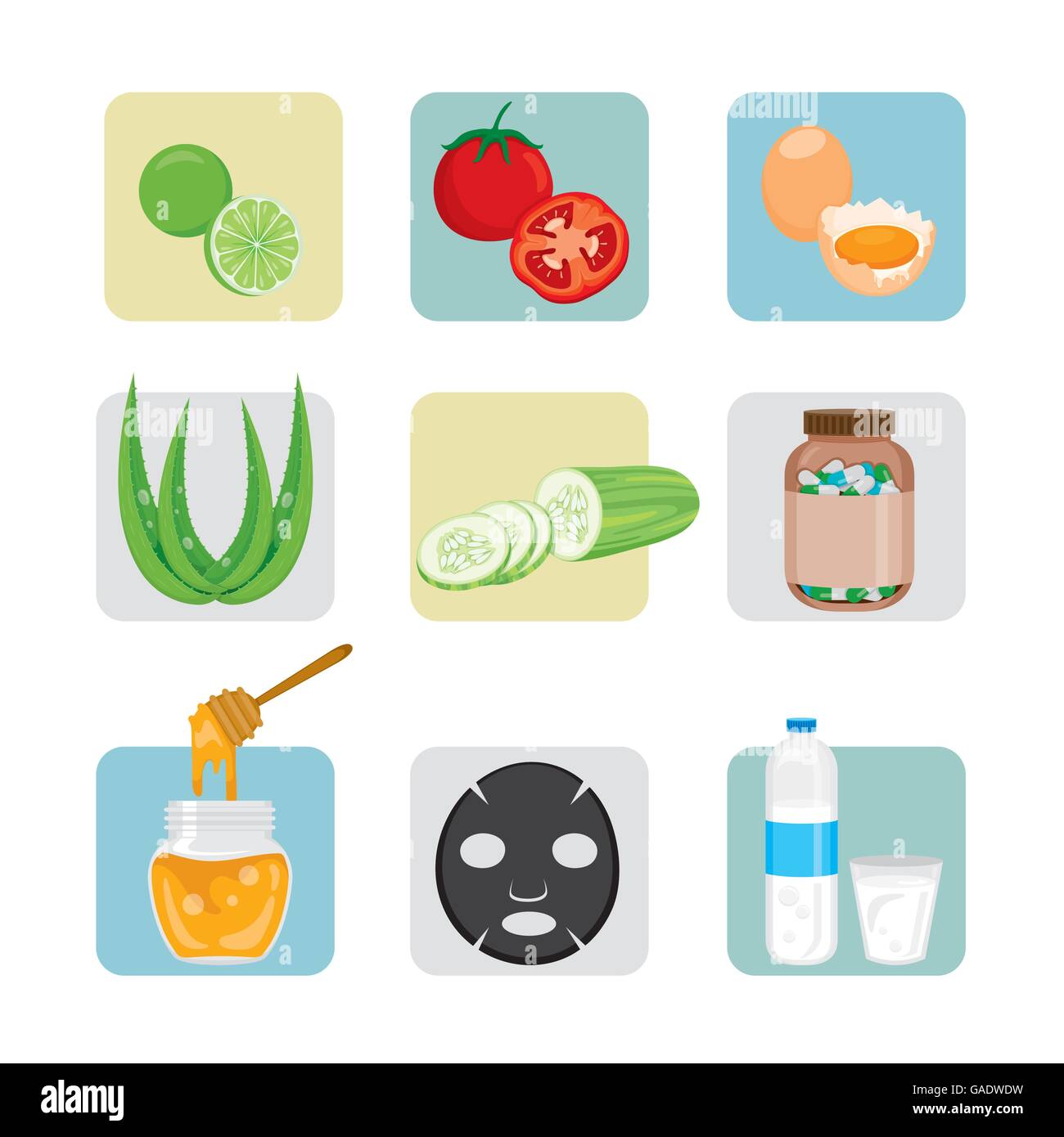 Health Skin Face And Body Icons Set, Facial, Beauty, Cosmetic, Makeup ...