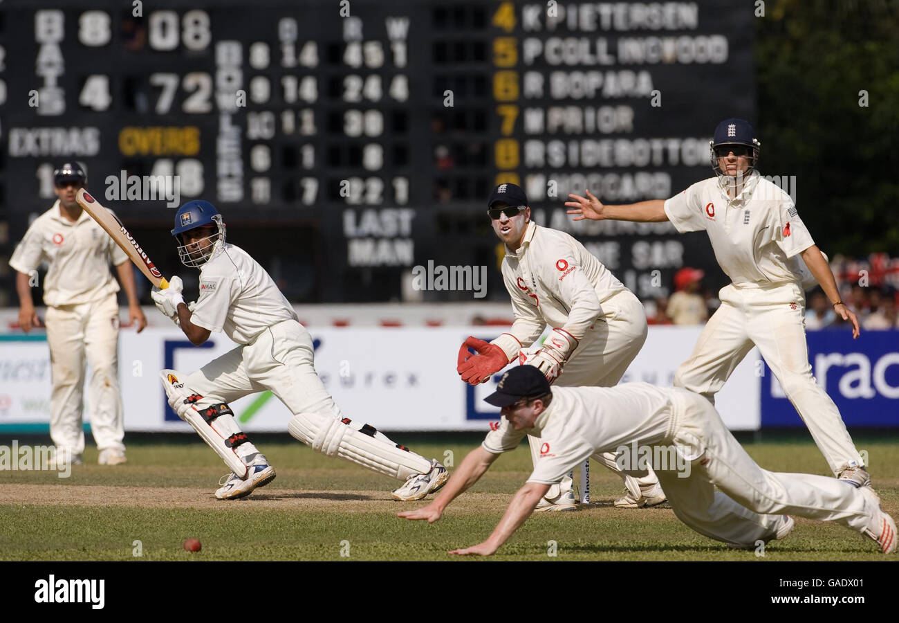 Sri Lanka's Chaminda Vaas scores runs during the First Test at the ...