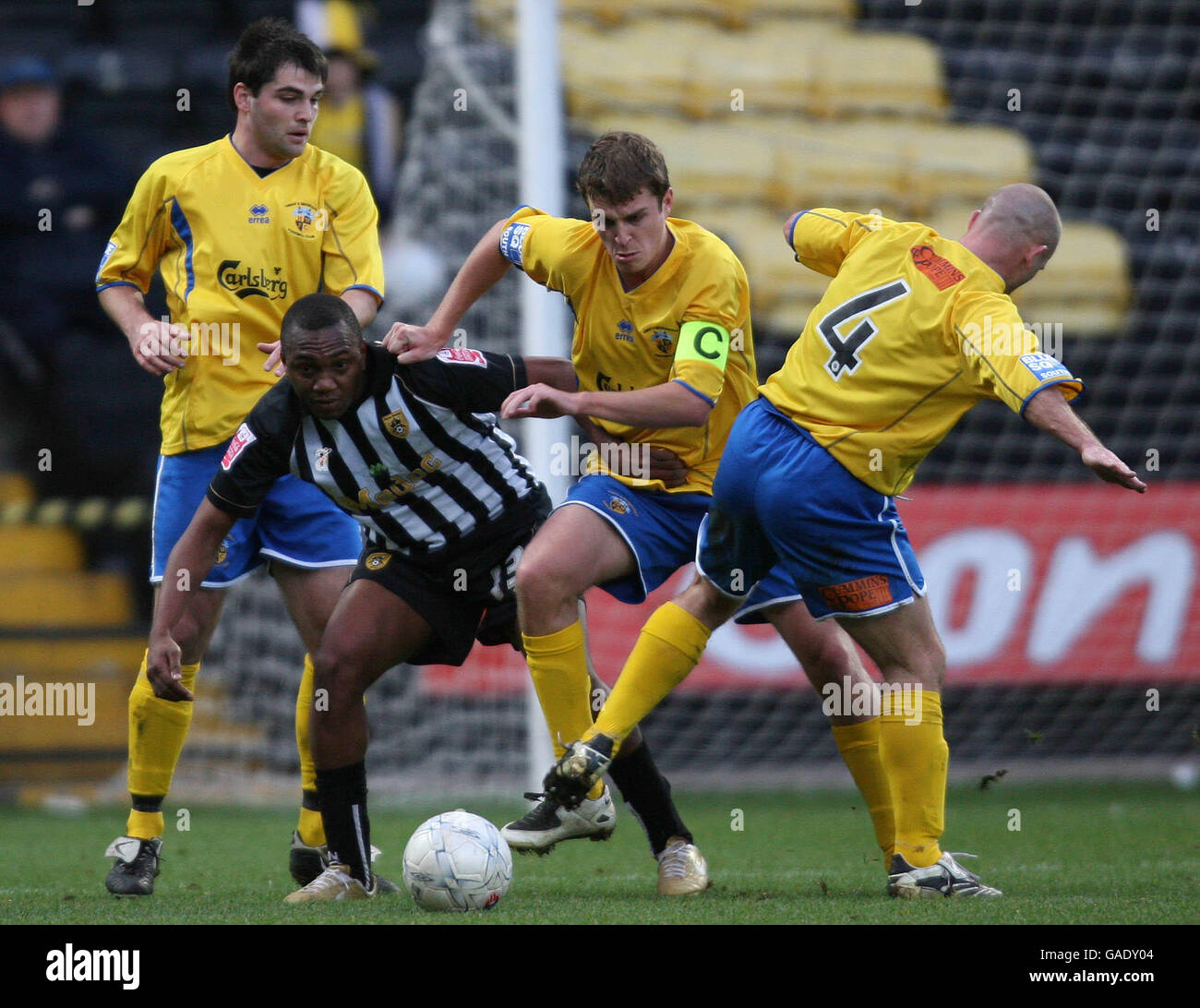 Notts County's Hector Sam and Havant and Waterlooville's Mo Harkin ...