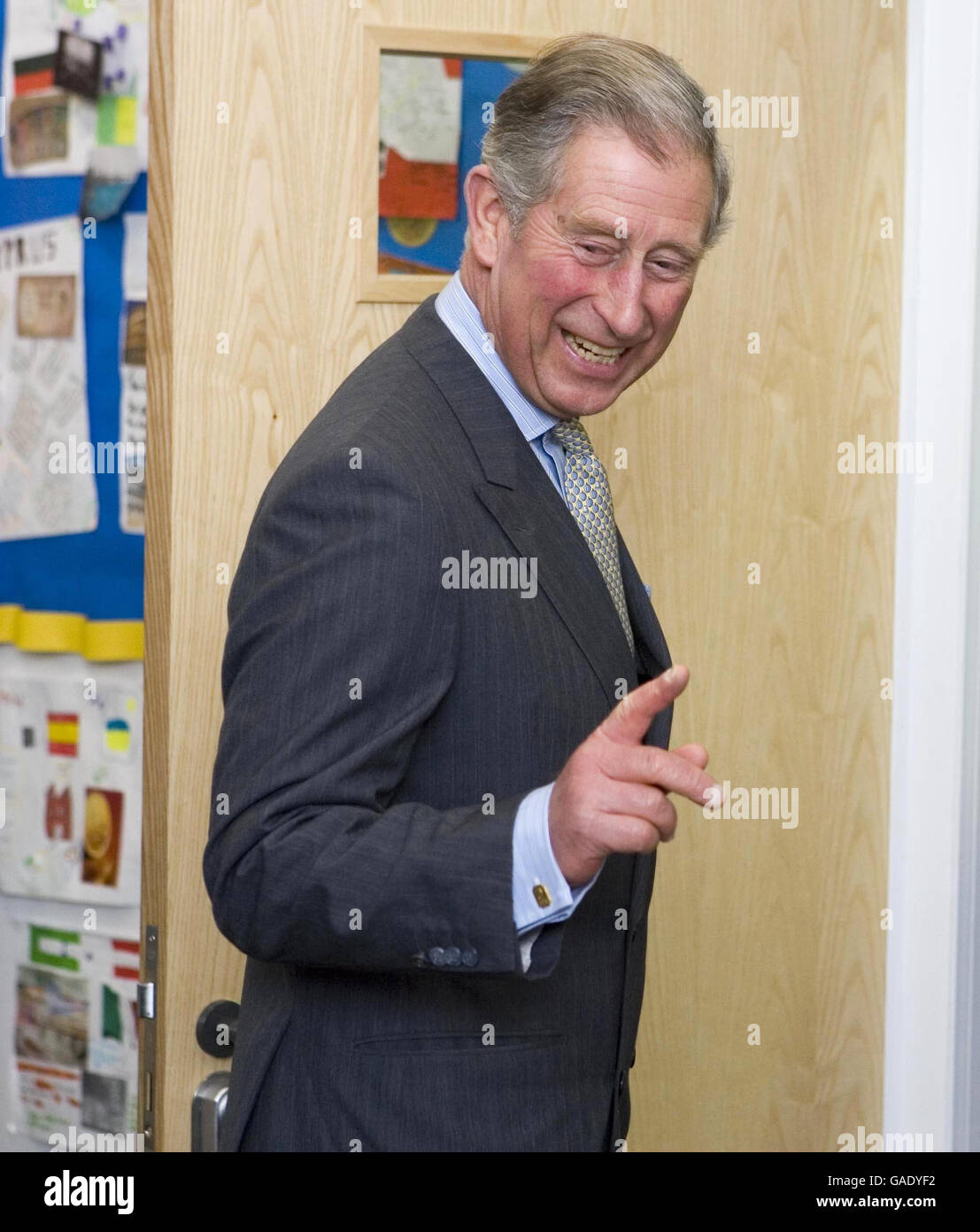 Royal smiling pointing prince of wales prince charles hi-res stock ...