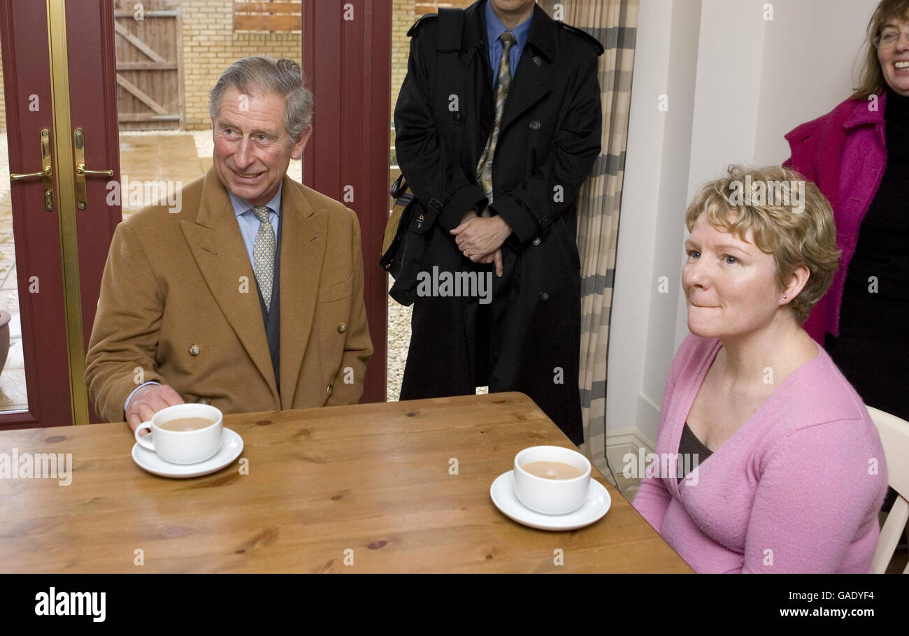 His Royal Highness, The Prince of Wales has a cup of tea with local ...