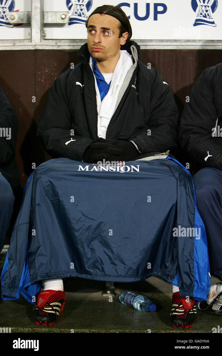 Tottenham hotspurs dimitar berbatov on the bench hi-res stock ...