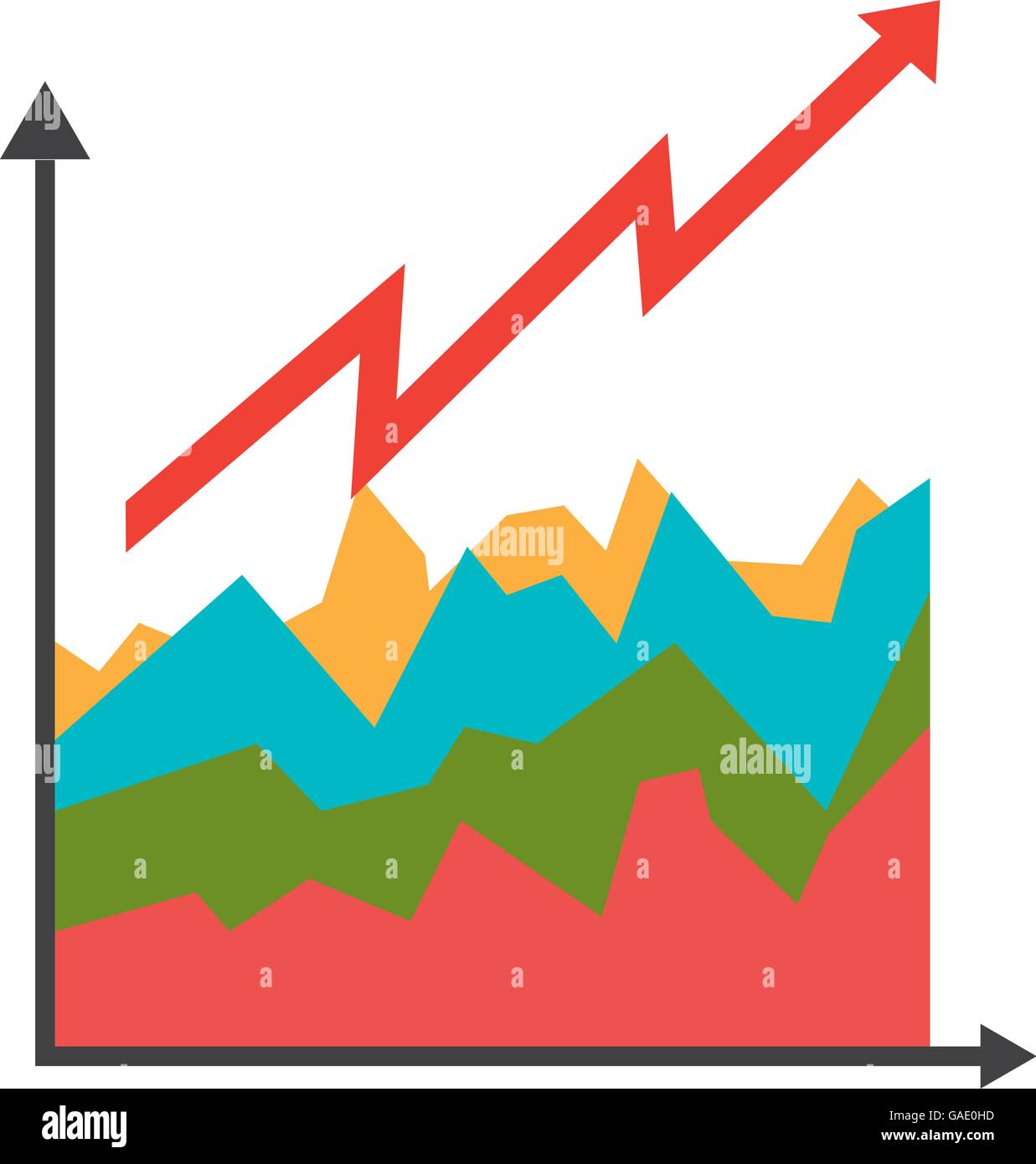 Growth graphic statistics colorful icons isolated Stock Vector Image ...