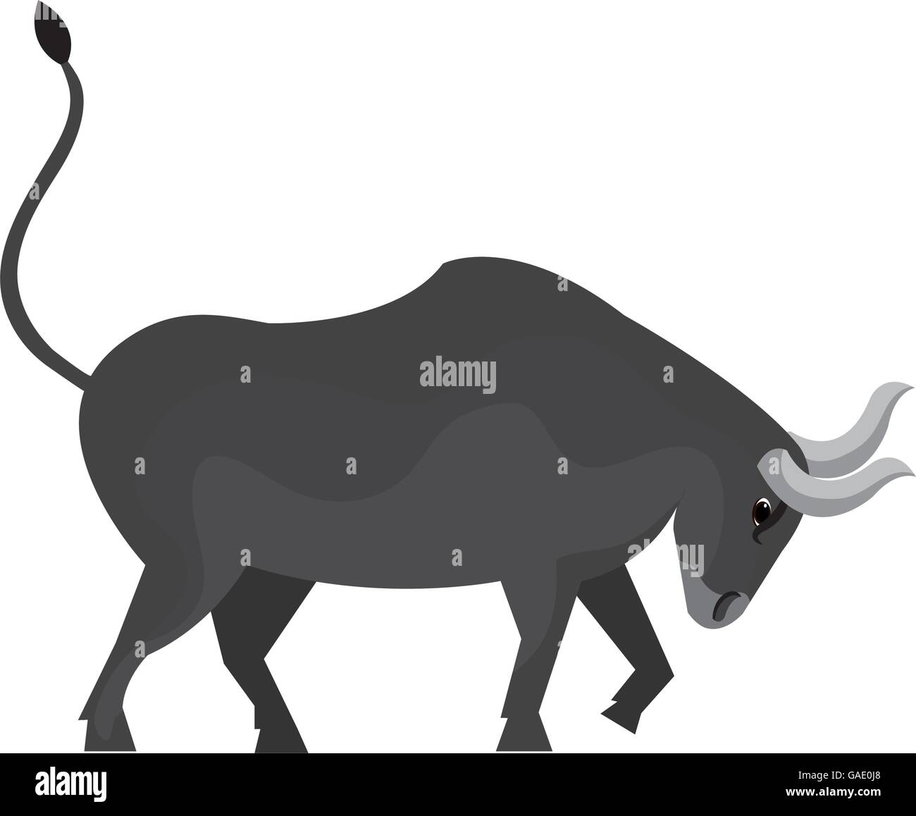 Gray bull angry cartoon isolated on white Stock Vector Image & Art - Alamy