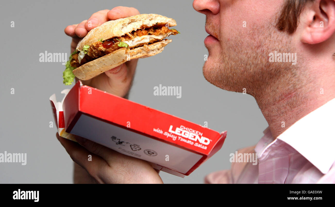 Generic shots of a Chicken Legend sandwich from a McDonalds restaurant ...