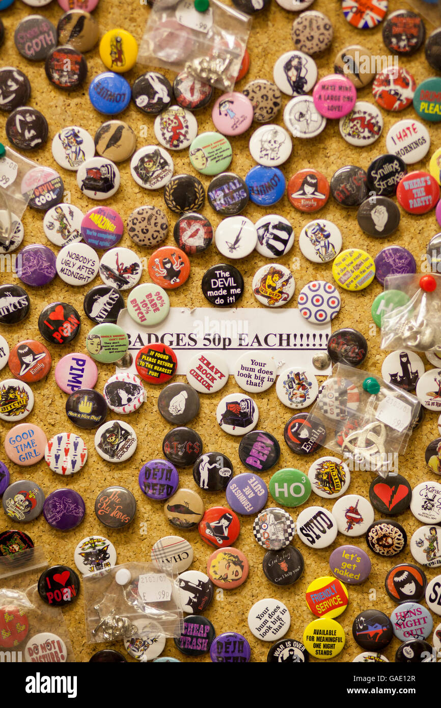 Music pin badges for sale at 50 pence each in Sound and Vision music ...