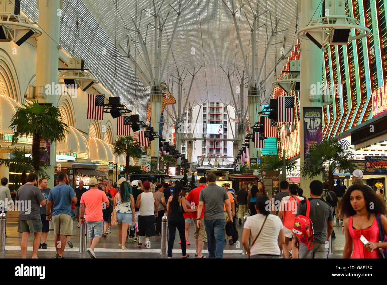 Fremont street during the daytime in Las Vegas Stock Photo - Alamy