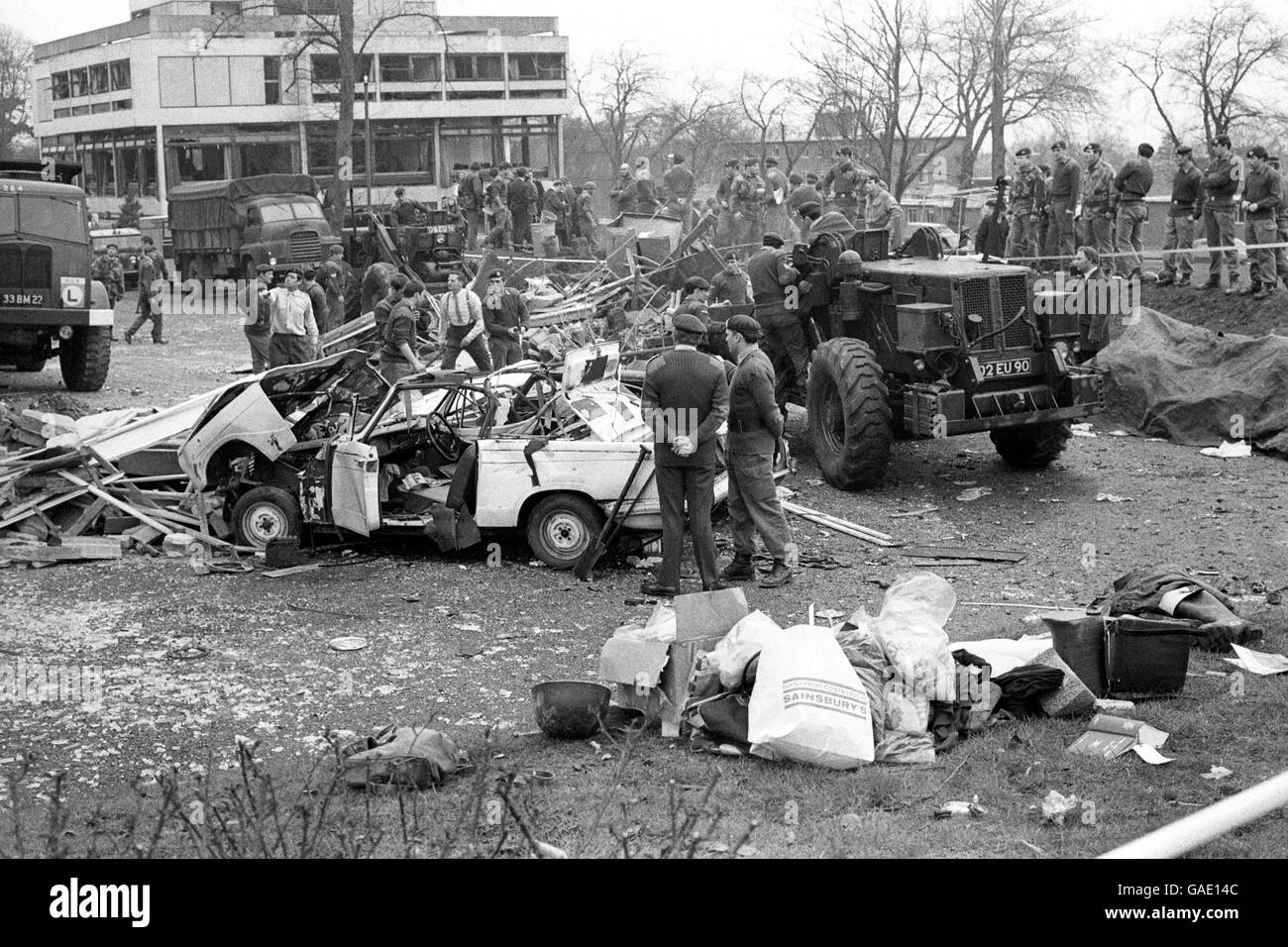 Clearing up the debris that was hurled in all directions after the ...