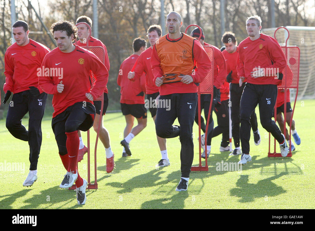 Soccer manchester united players at carrington training ground hi-res ...
