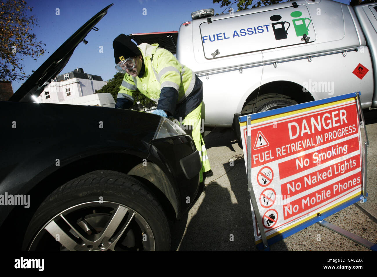 AA launch new fuel retrieval service Stock Photo - Alamy