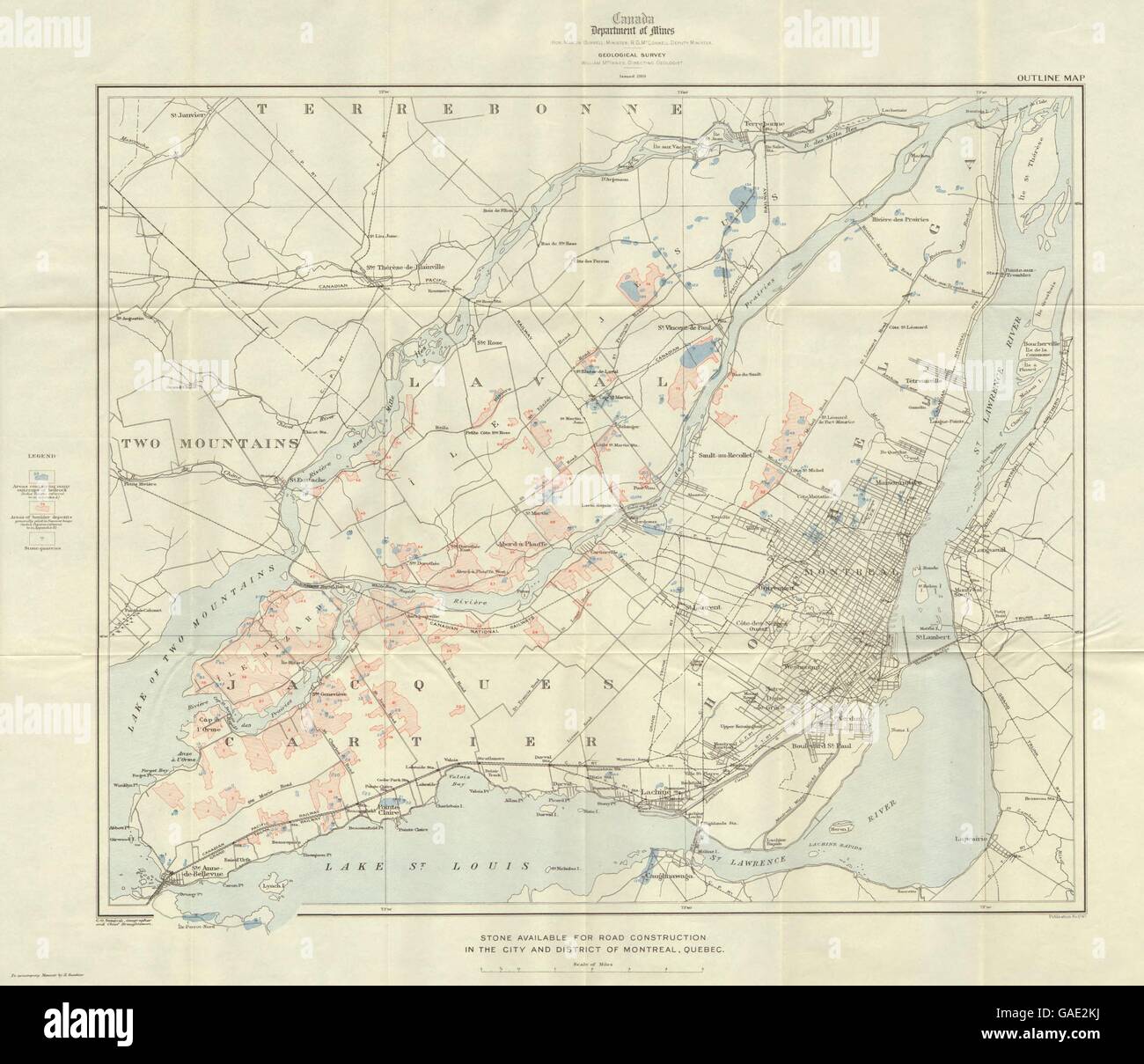 MONTREAL: Stone available Road construction city district. Geology ...