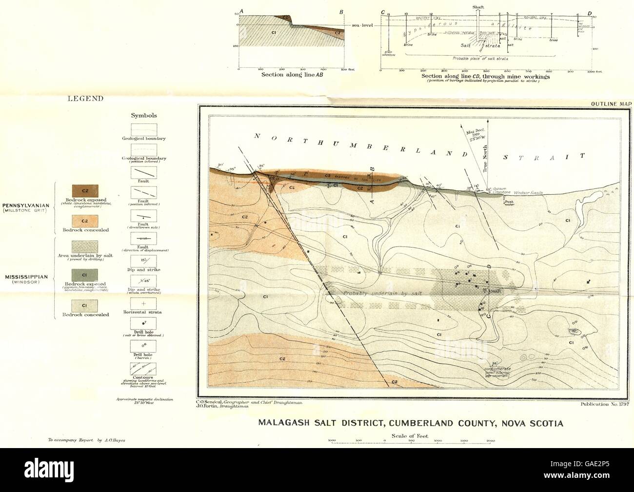 CANADA: Malagash salt district, Cumberland county, Nova Scotia. Geology ...