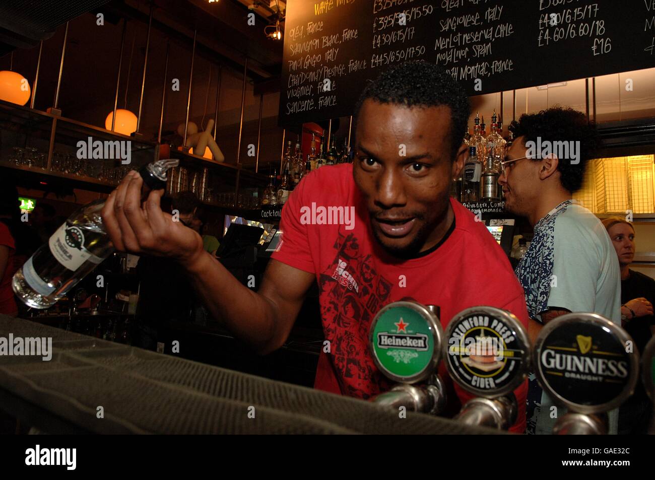 Bar staff serve the drinks at the big chill house hi-res stock ...