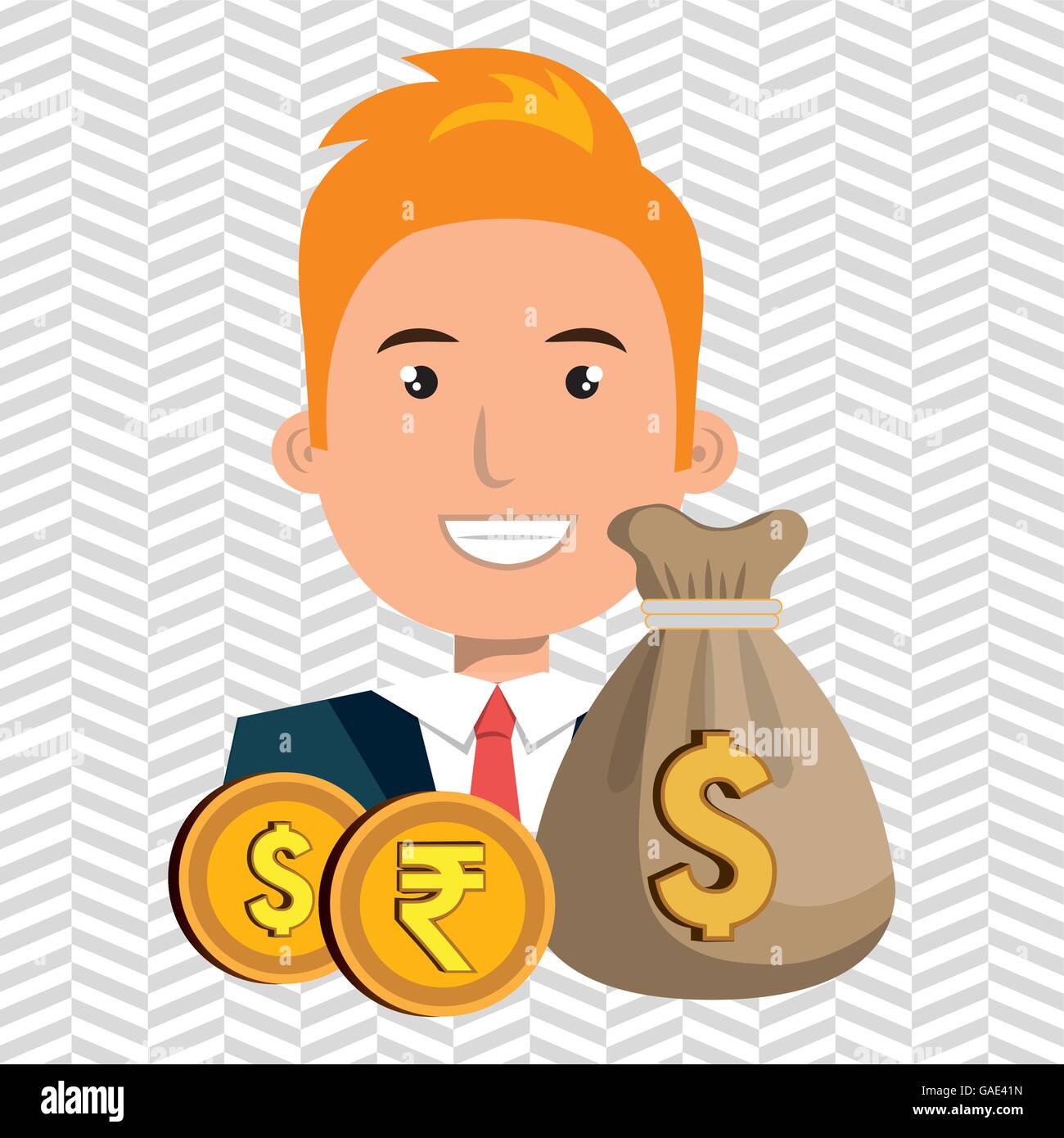 person with dollar and pound sterling isolated icon design Stock Vector ...