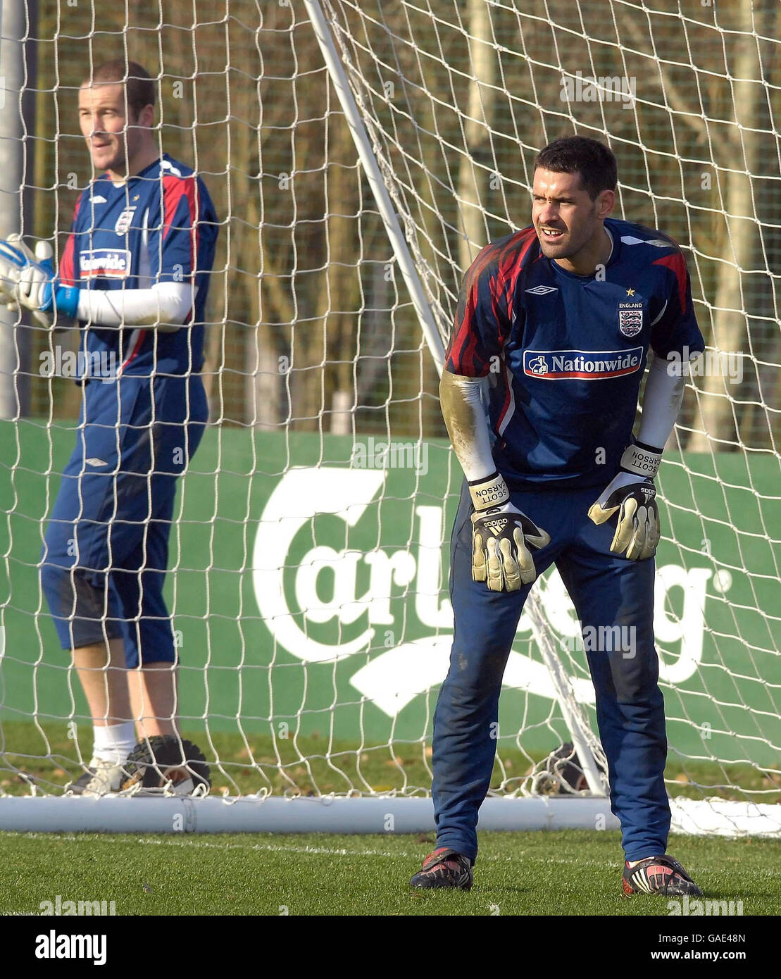 Paul robinson and scott carson during training hi-res stock photography ...