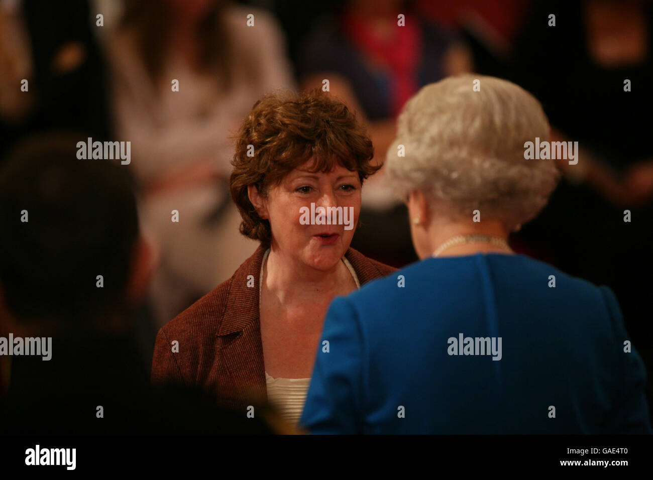 Mrs kay briggs aboyne made mbe queen buckingham palace hi-res stock ...