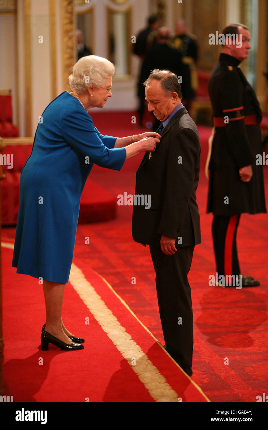 Mr. Geoffrey Shindler from Manchester is made an OBE by The Queen at ...