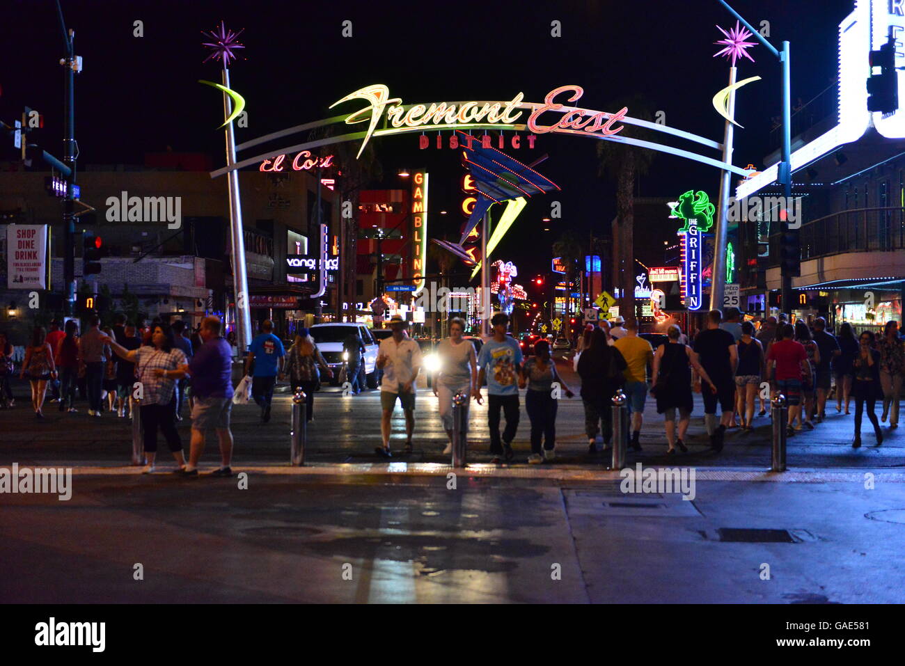 Fremont street in Las Vegas the Neon cowboy Stock Photo - Alamy