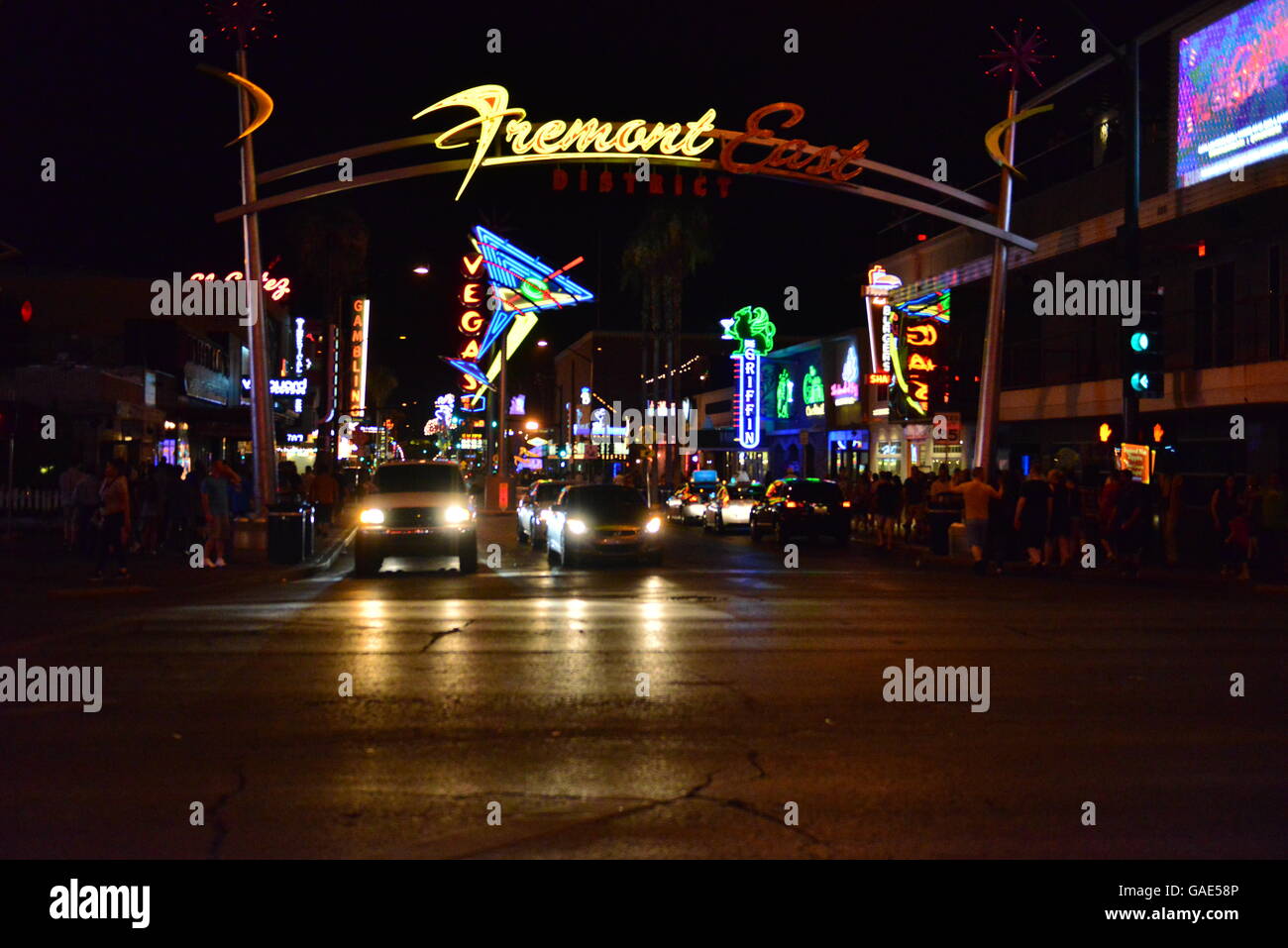 Fremont street in Las Vegas the Neon cowboy Stock Photo - Alamy