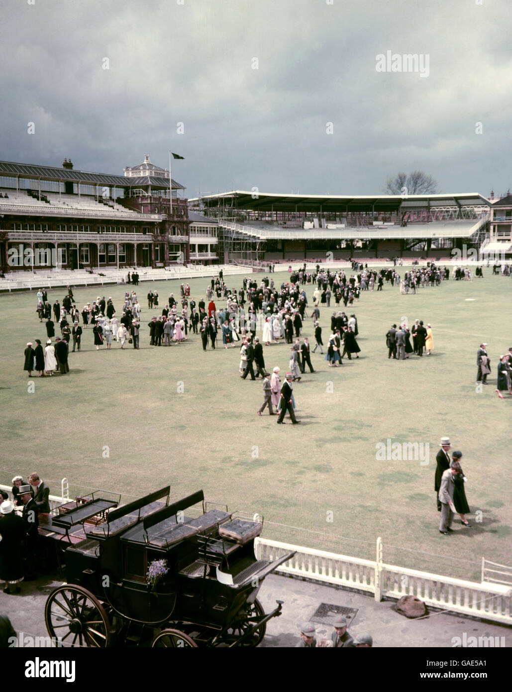 Spectators are traditionally allowed a walk on the pitch at lunch ...