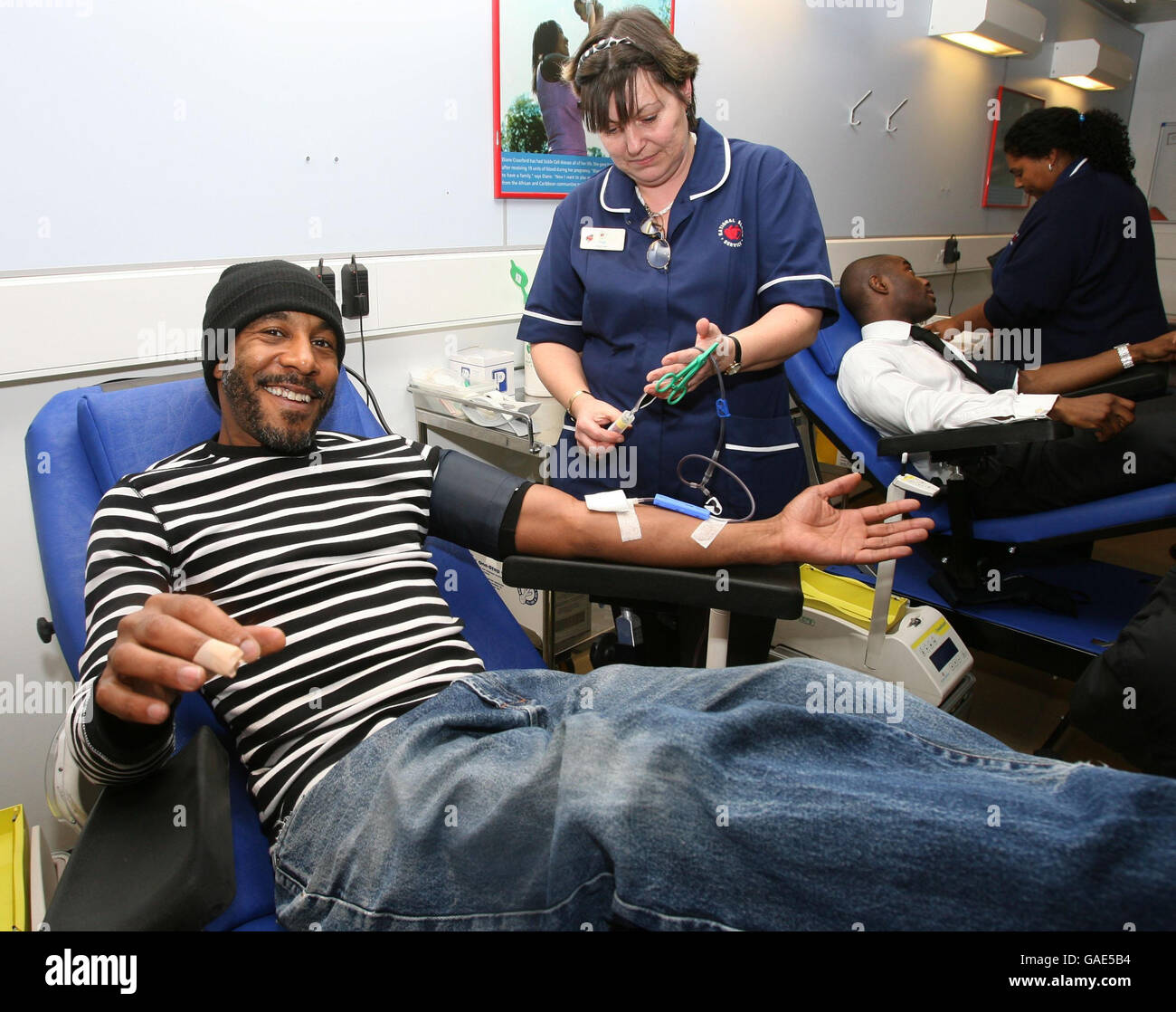 Danny John Jules attends a photocall at West End Donor Centre to ...