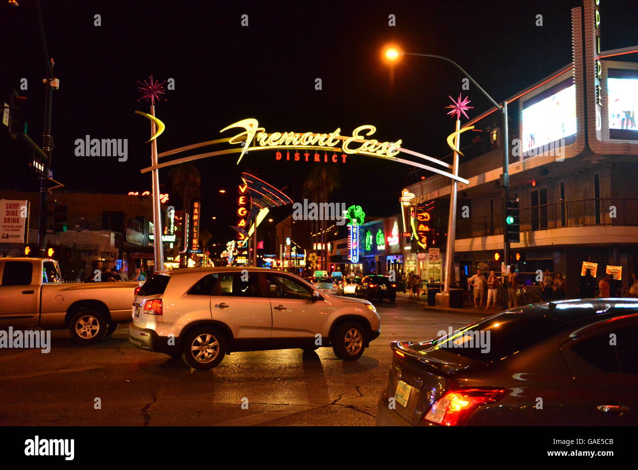 Fremont street in Las Vegas the Neon cowboy Stock Photo - Alamy