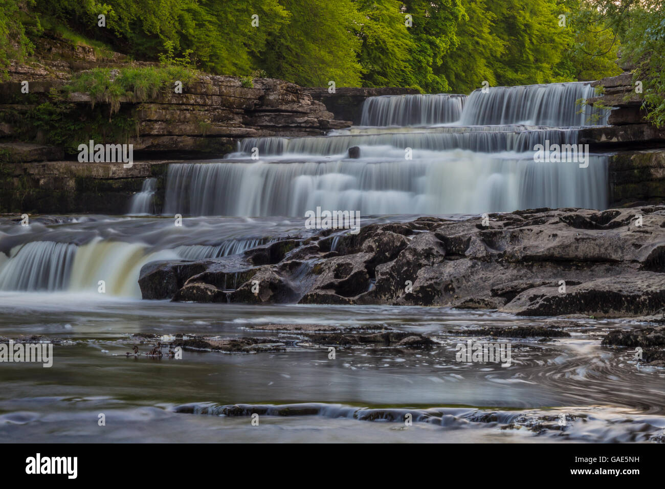 view of waterfall at Aysgarth falls yorkshire england uk Stock Photo ...