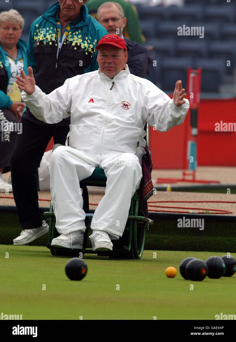 Wales' Kevin Woolmore in action in the men's triples physically ...