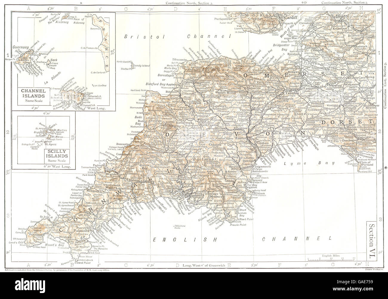 South wales england devon map hi-res stock photography and images - Alamy