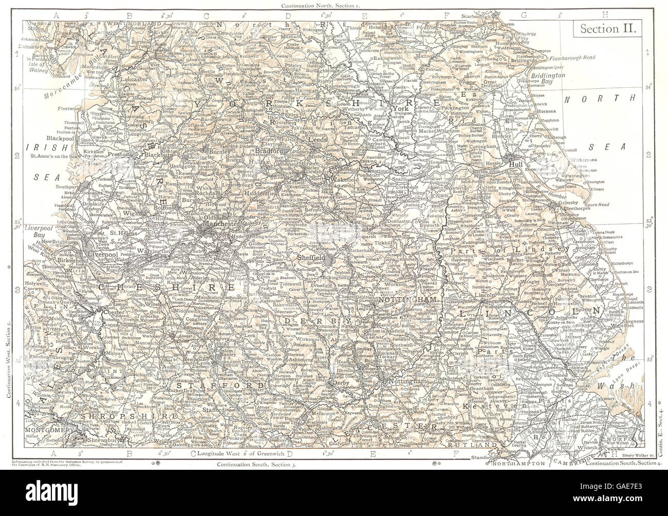 Lancashire map 1910 hi-res stock photography and images - Alamy