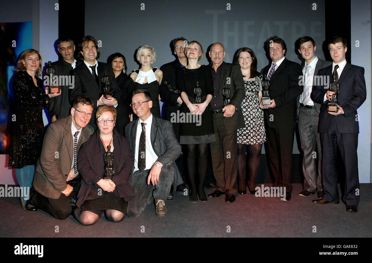 Award winners pose photographs evening standard theatre awards savoy ...