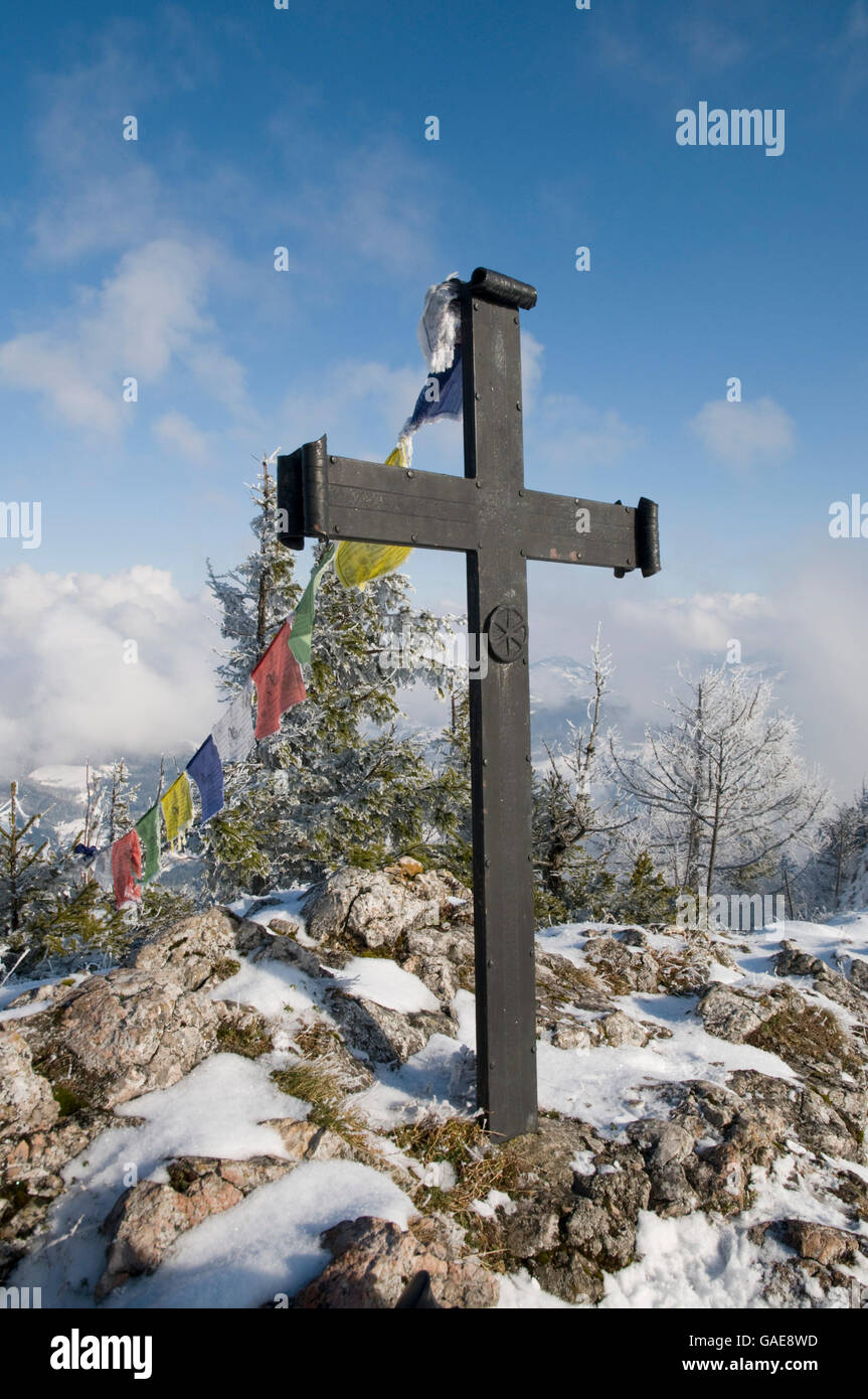 Flags of prayer and snowy peaks hi-res stock photography and images - Alamy